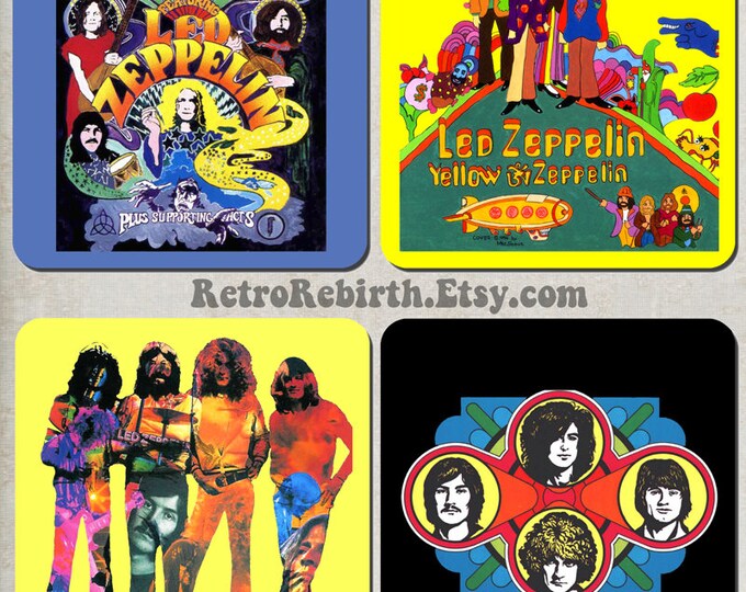 Led Zeppelin Pop Art Drink Coaster Set - Classic Rock Music Gift ...