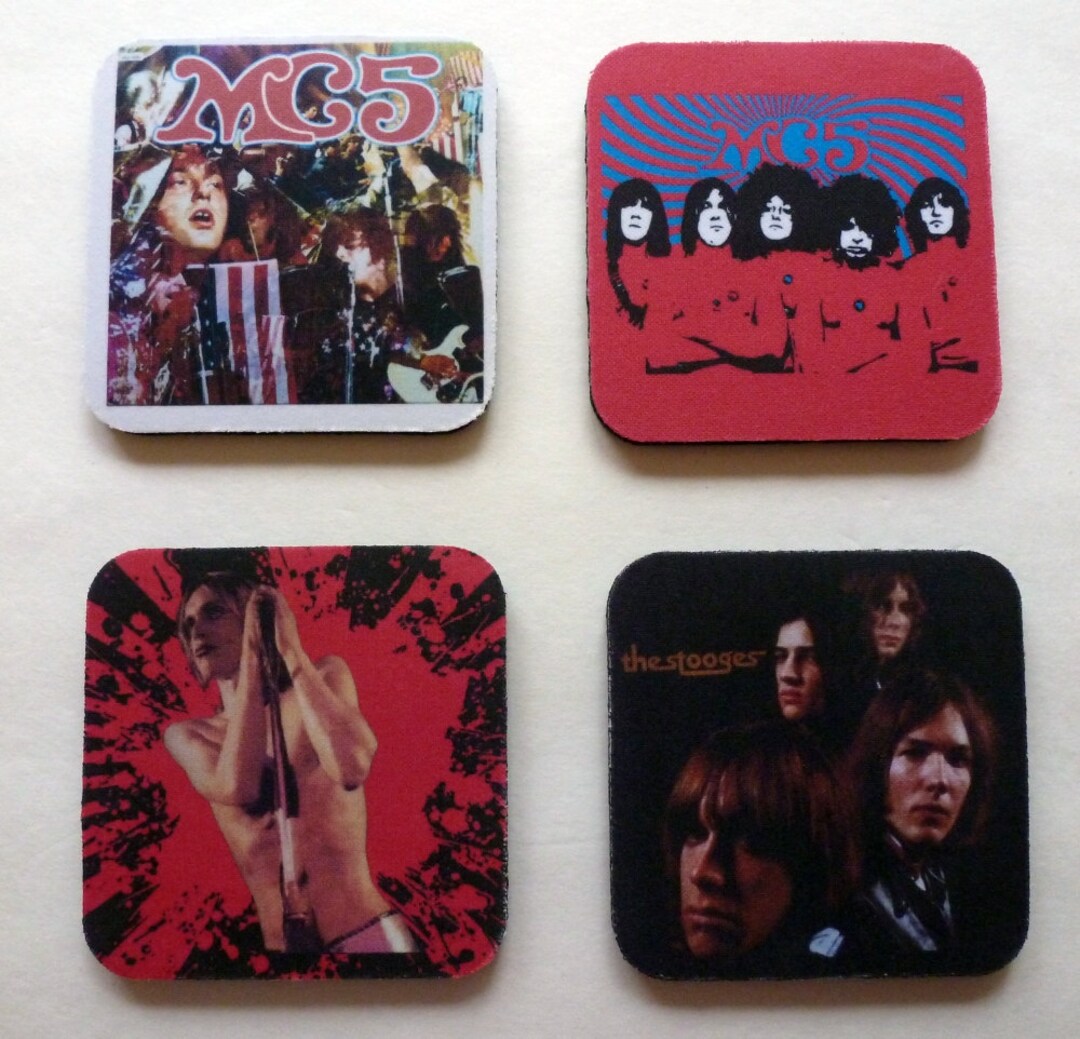 MC5 Iggy Pop Stooges Drink Coaster Set Classic Rock Music Gift Great ...