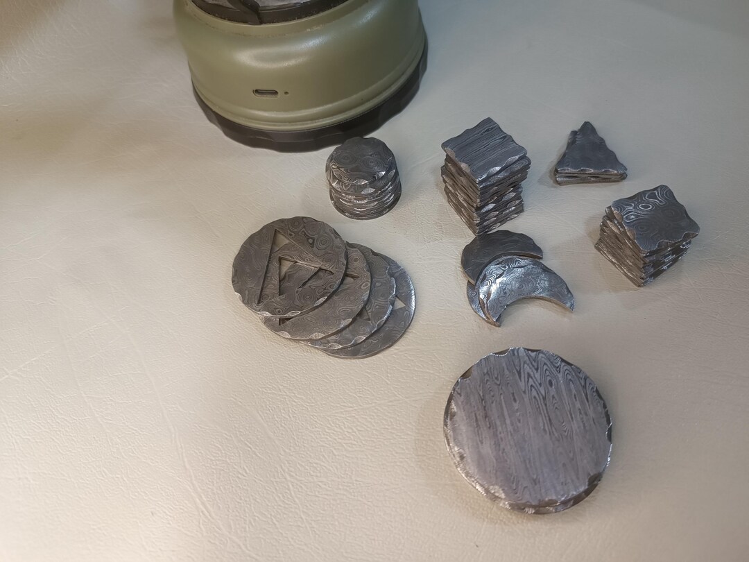 DND RPG Handmade Damascus Steel Coins | Mixed Lot Gaming Tokens ...