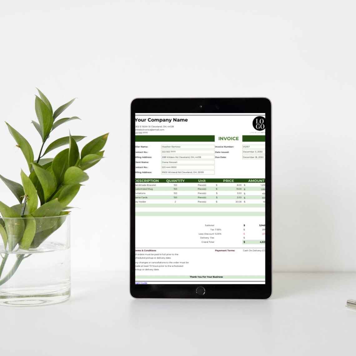 Editable Sales Invoice Template, Minimalist Business Invoice, for Small ...