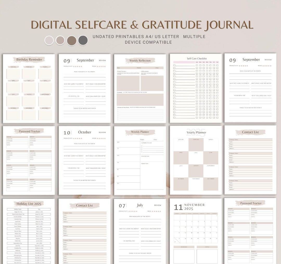 2025 Planner 365 Days, Daily and Monthly Digital Organizer ...