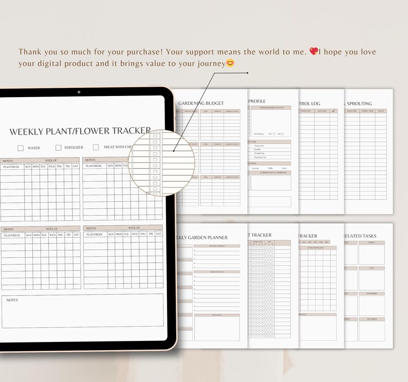 Garden Planner, Digital & Printable Gardening Journal, Plant Care ...