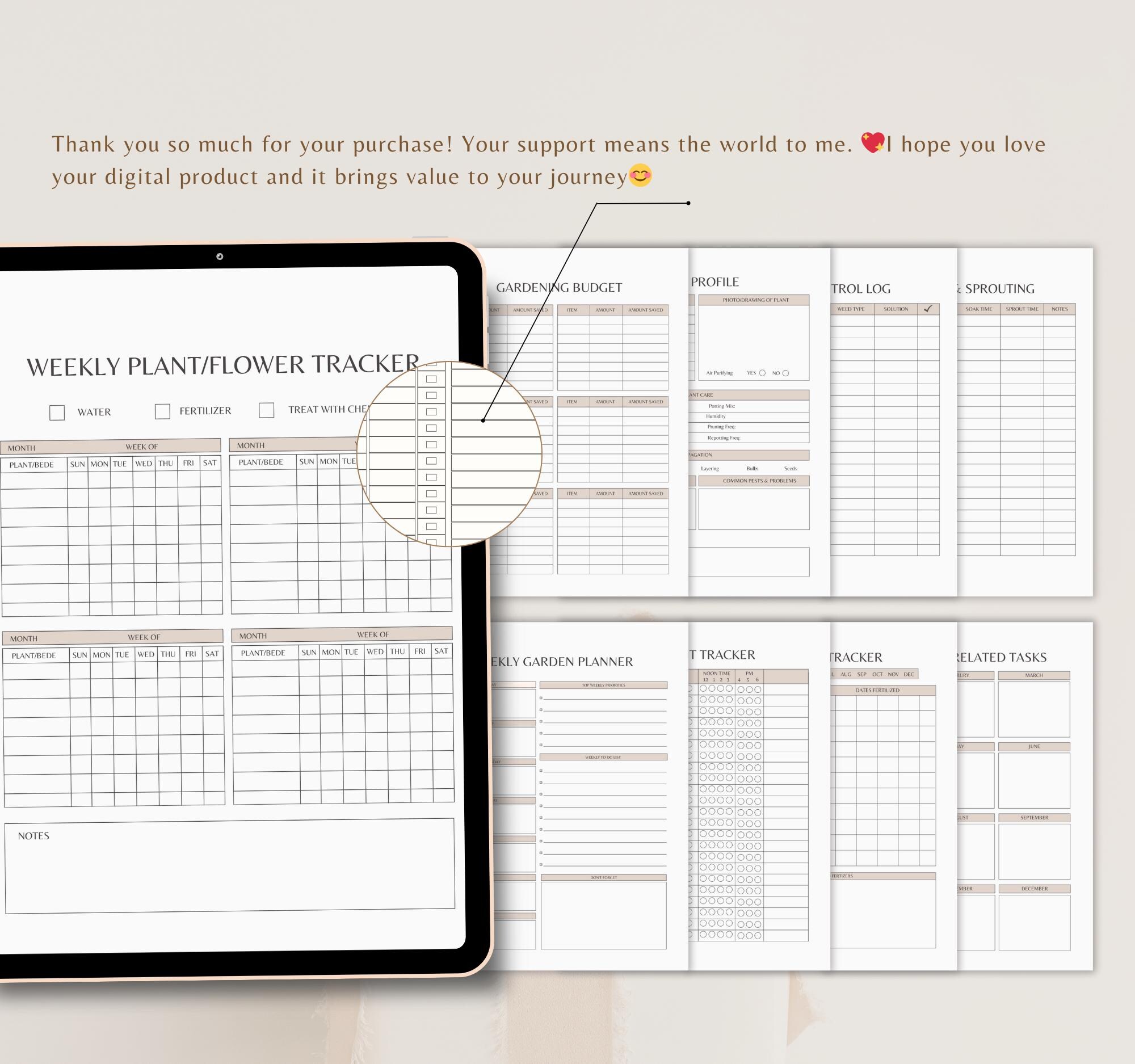Garden Planner, Digital & Printable Gardening Journal, Plant Care ...