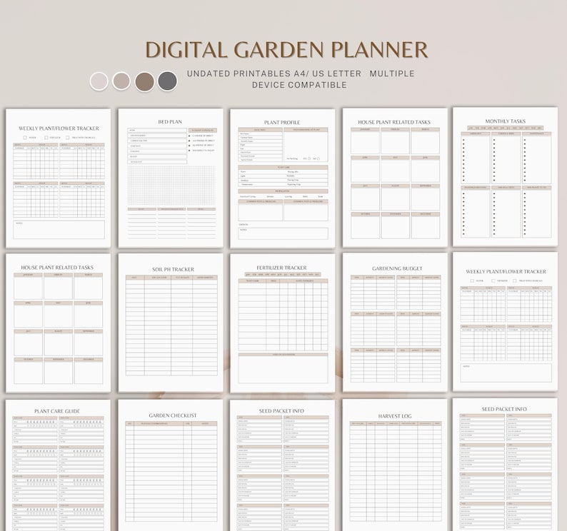 Garden Planner, Digital & Printable Gardening Journal, Plant Care ...