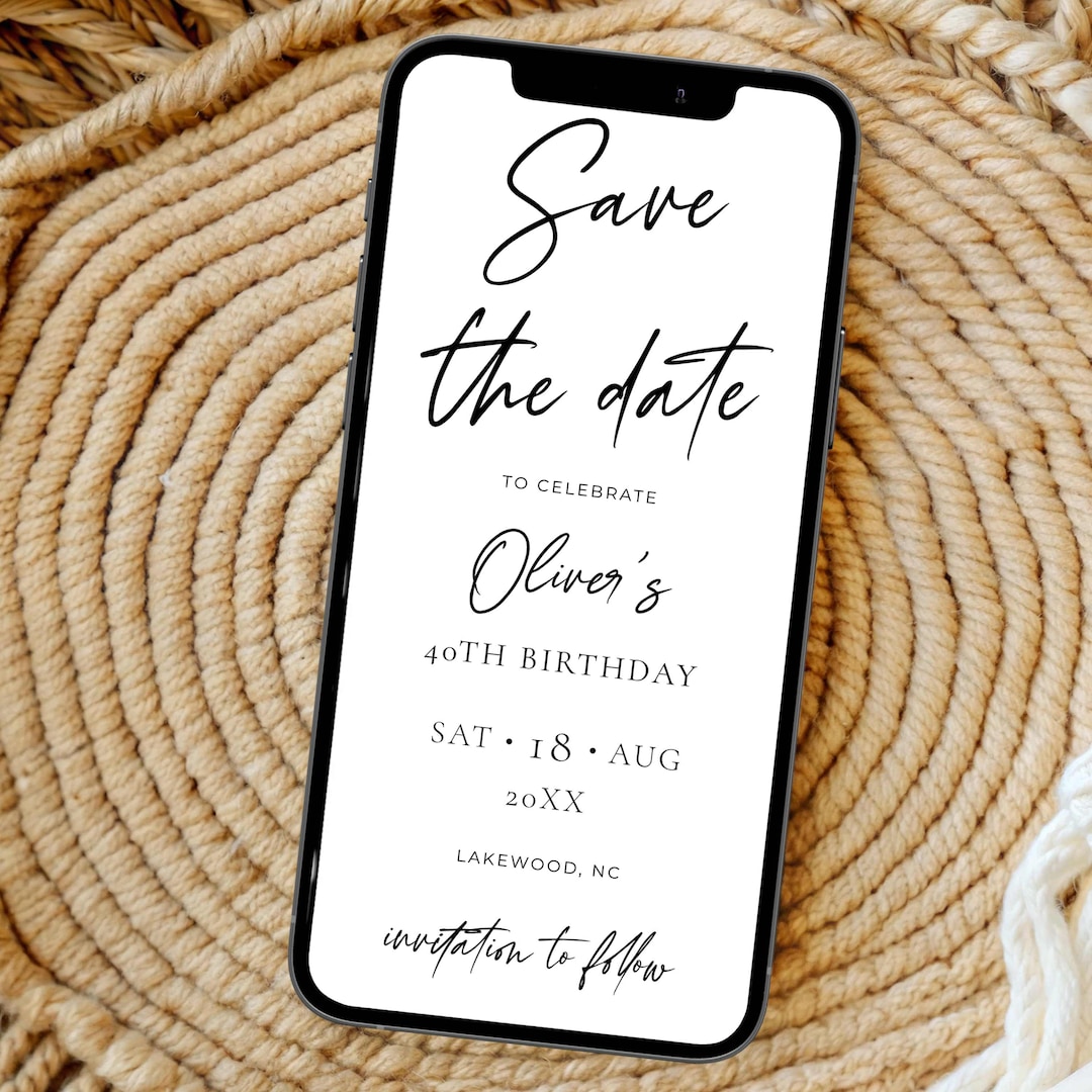 Save the Date Birthday Template for Phone, Digital Birthday Save the ...