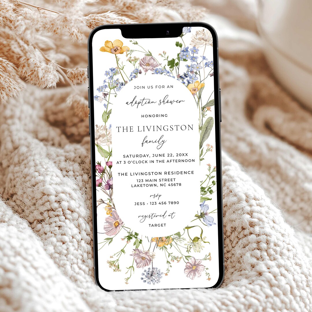 Wildflower Adoption Shower Invitation, Foster Care Shower Invitation ...