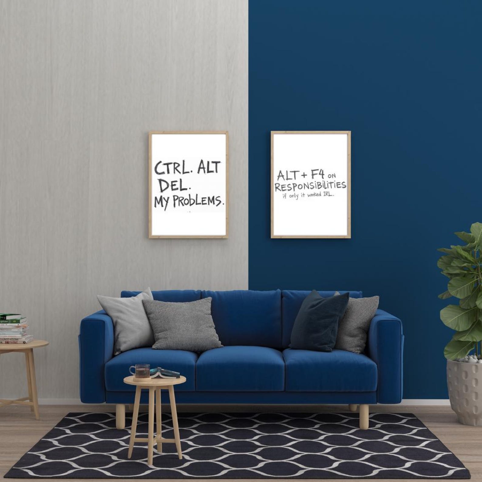 Funny Tech Wall Art – Alt+f4 & Ctrl+alt+del Quotes – Geek Office Decor ...
