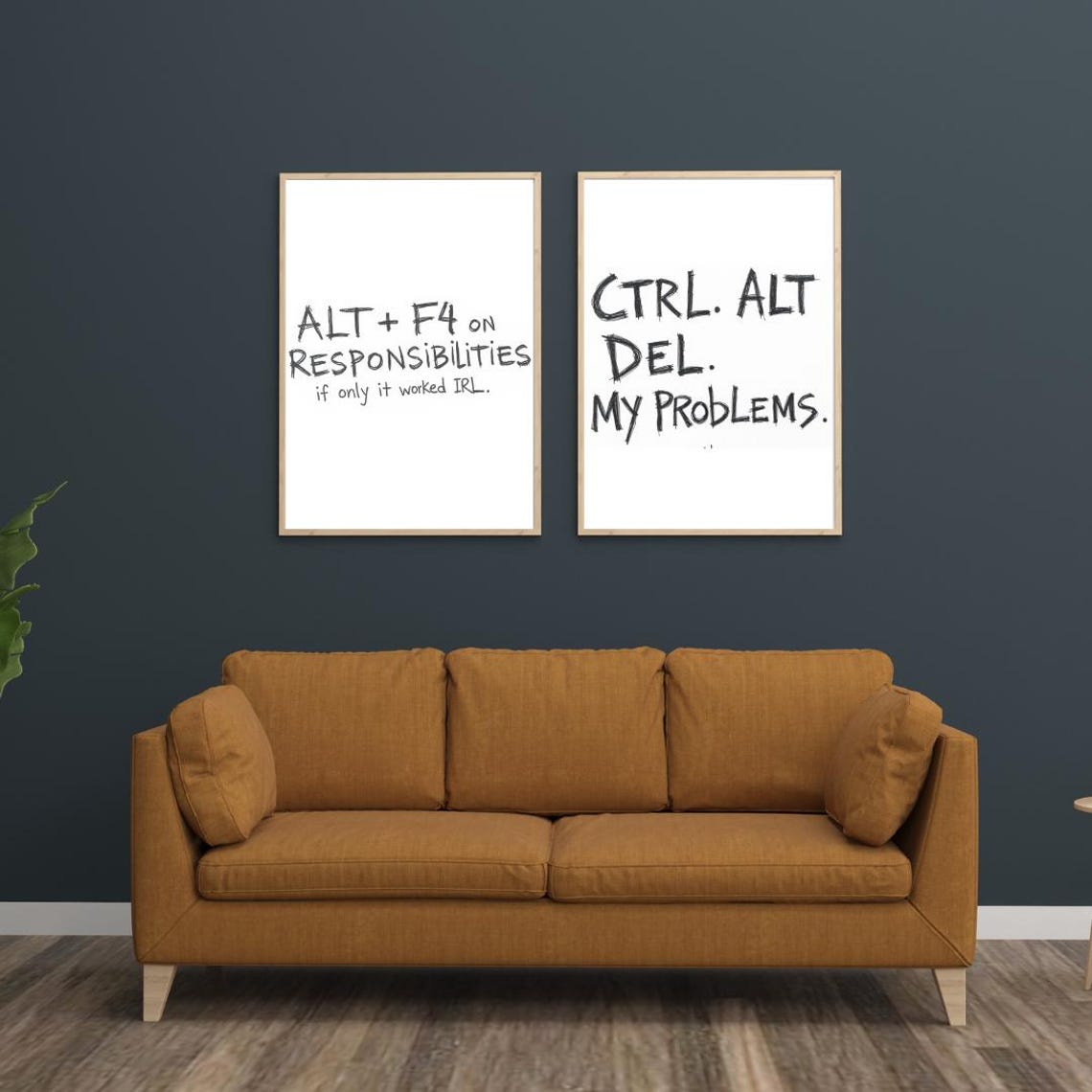 Funny Tech Wall Art – Alt+f4 & Ctrl+alt+del Quotes – Geek Office Decor ...