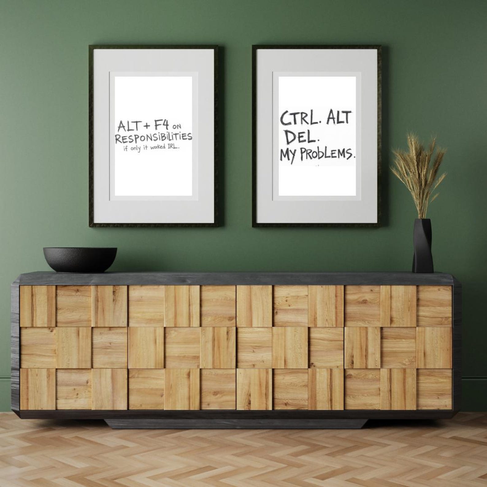 Funny Tech Wall Art – Alt+f4 & Ctrl+alt+del Quotes – Geek Office Decor ...