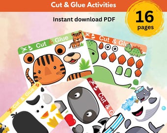 Squishmallow Animals Cut & Glue Activities, Scissor Skills, Cutting ...