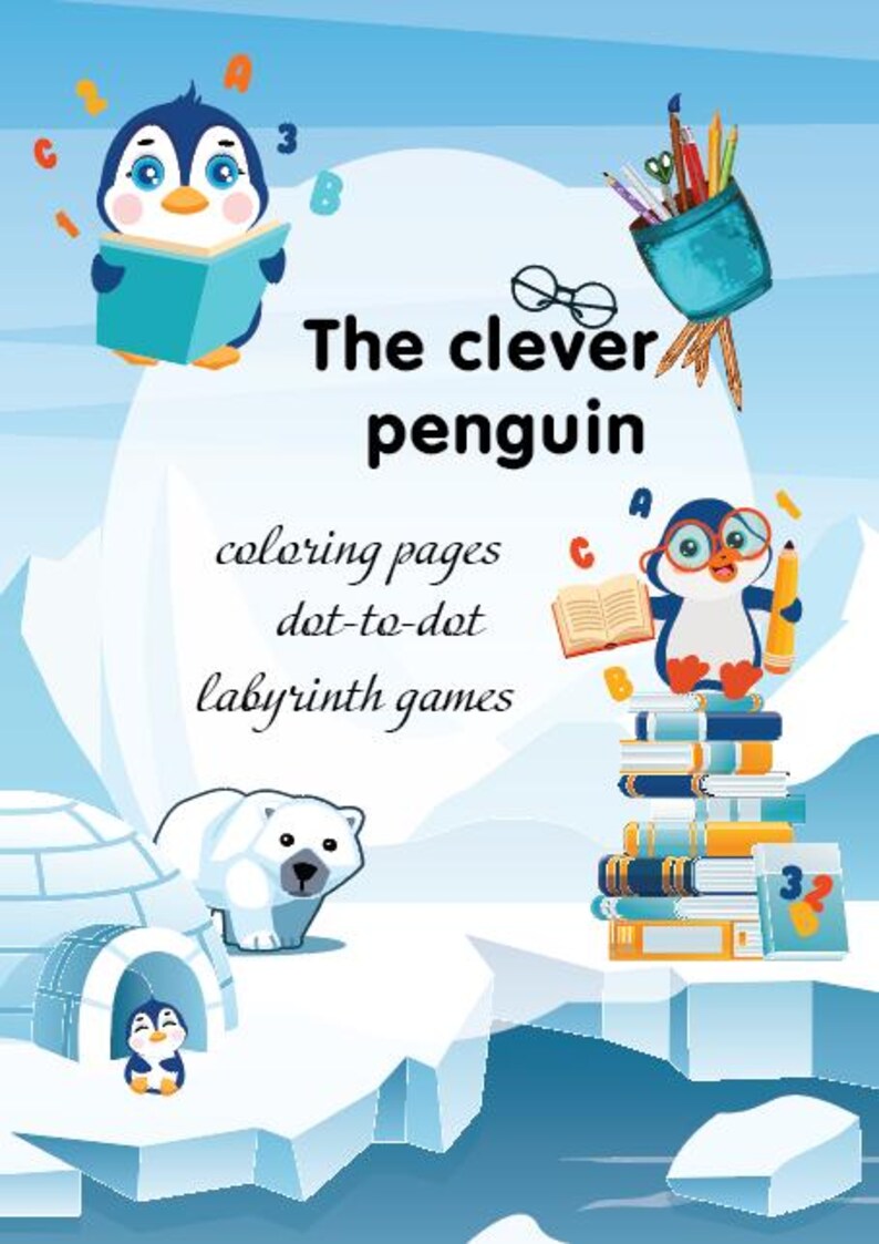 Penguin Busy Printable, Kindergarten Quiet Binder, Preschool Learning ...