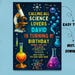 Chemistry Birthday Invitation: Mad Science Party, STEM Theme (digital ...