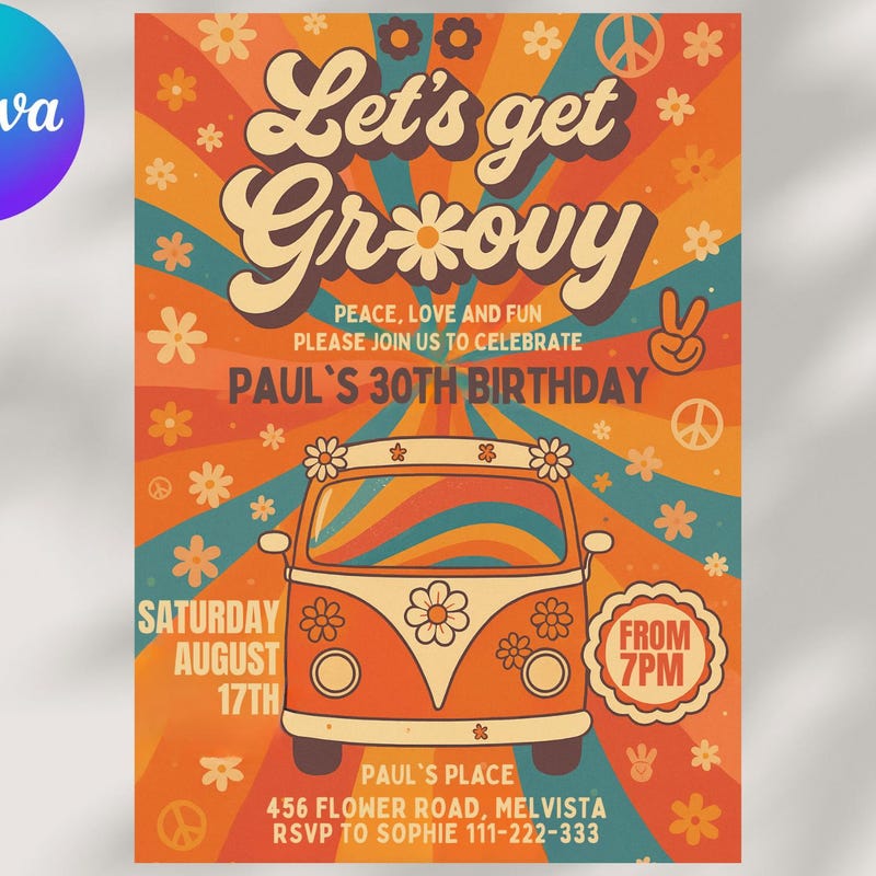 60s Party Invitation - Etsy