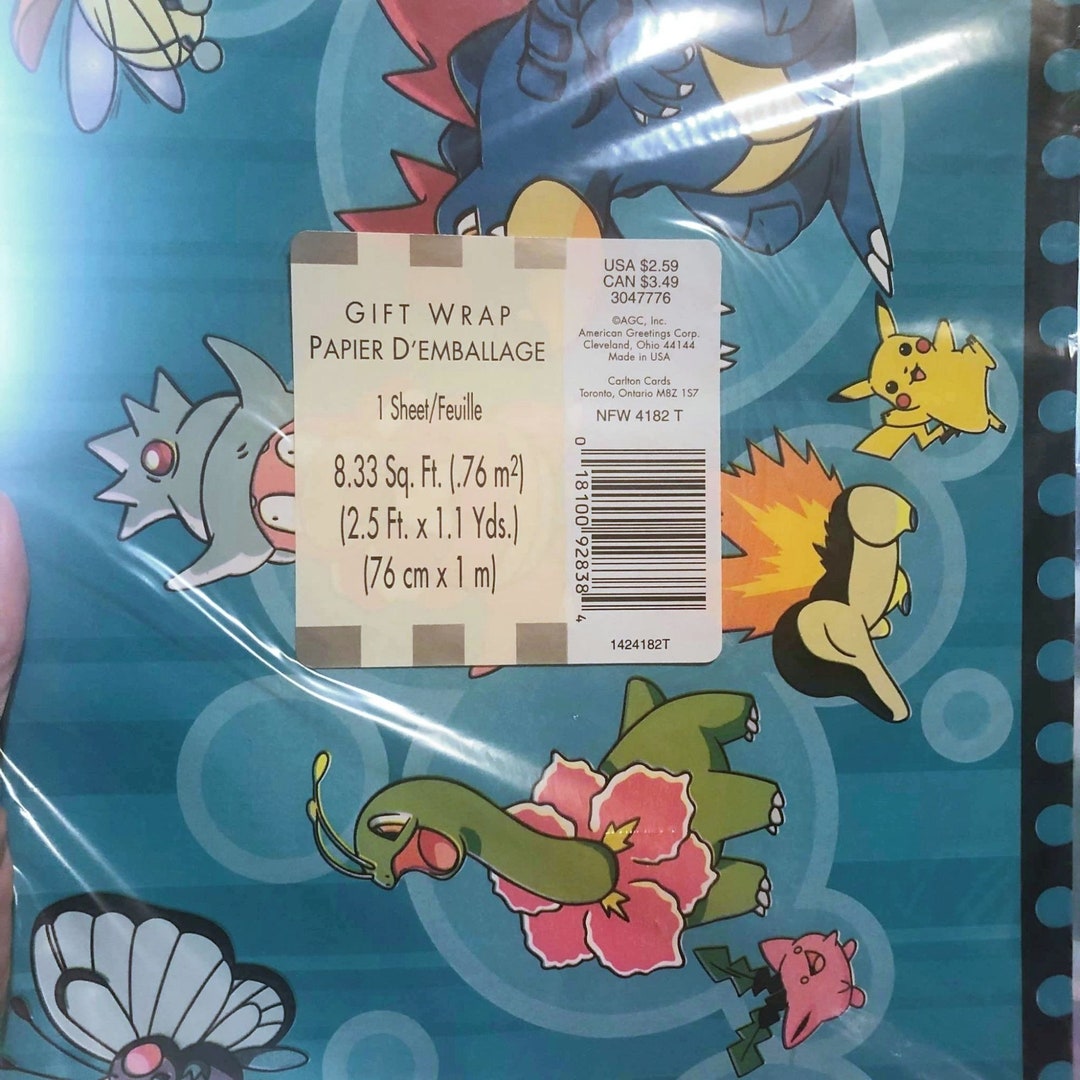 Vintage Nintendo POKEMON Gift Wrapping Paper Vintage Still Sealed New ...