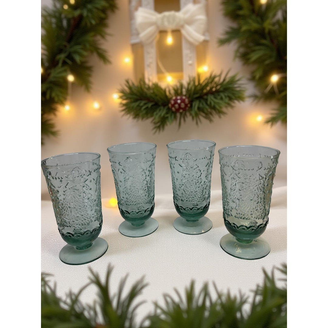 Mikasa Studio Nova Holiday Cheer Glasses: Vintage Green Textured ...