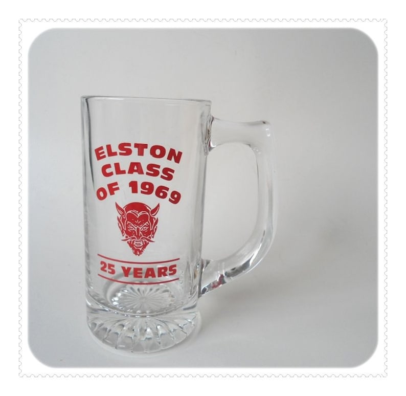 1969 Large Red Devil Beer Mug ELSTON Senior High School - Michigan City ...