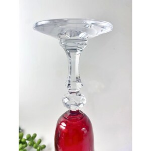 Pair of Estelle Regal Glass Ruby Red and Clear Champagne Flutes 8 ...