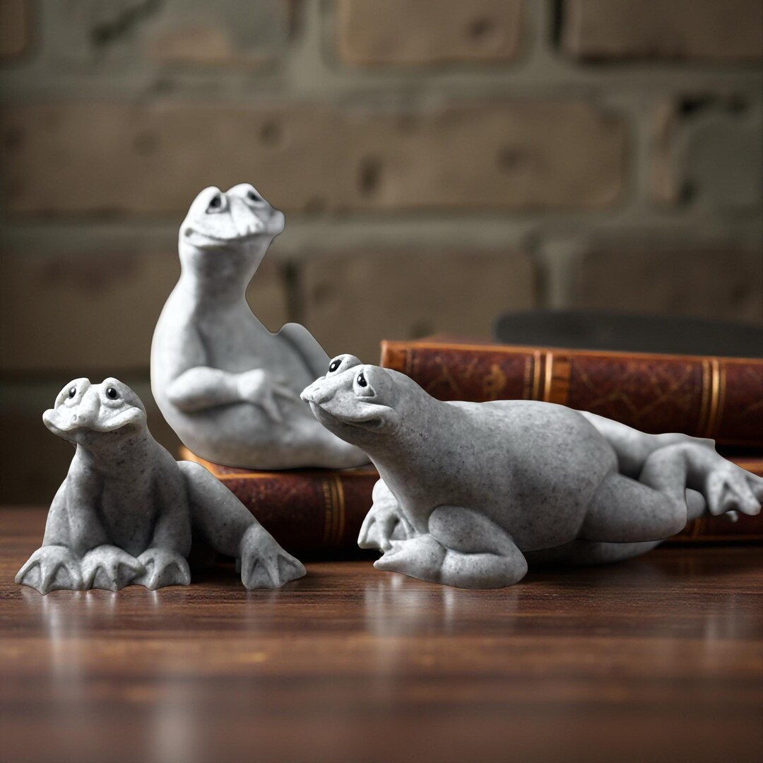 Quarry Critters Frog Figurine (choose Pose or Set of 3) – Stone-look ...