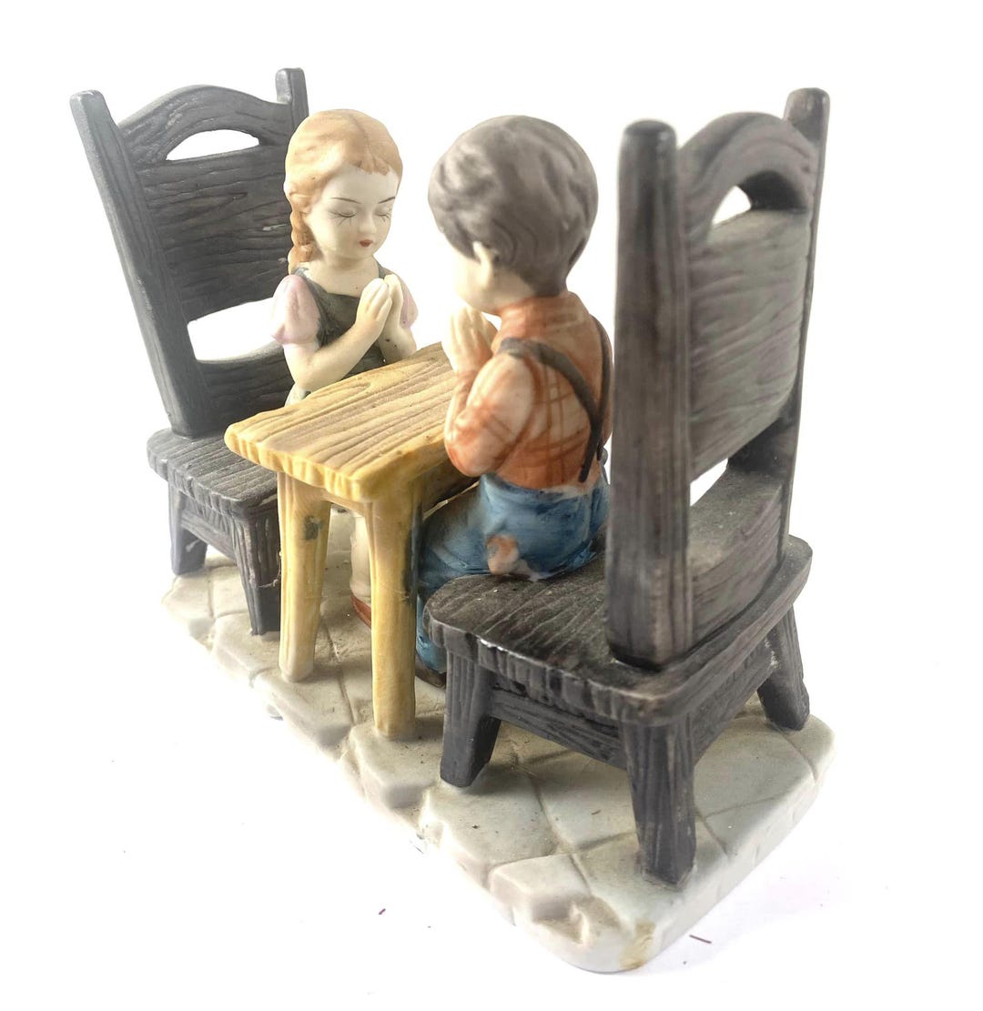 Vintage Norleans Homco Praying Children at Table Figurine Collectible ...