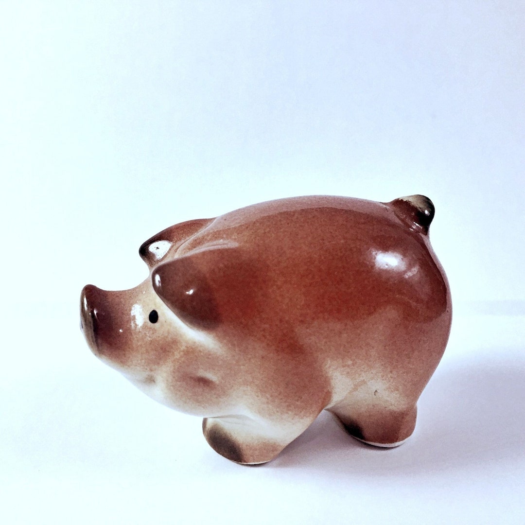 Vintage Tan Lomonosov Russian Porcelain Pig 2 Inches - Etsy