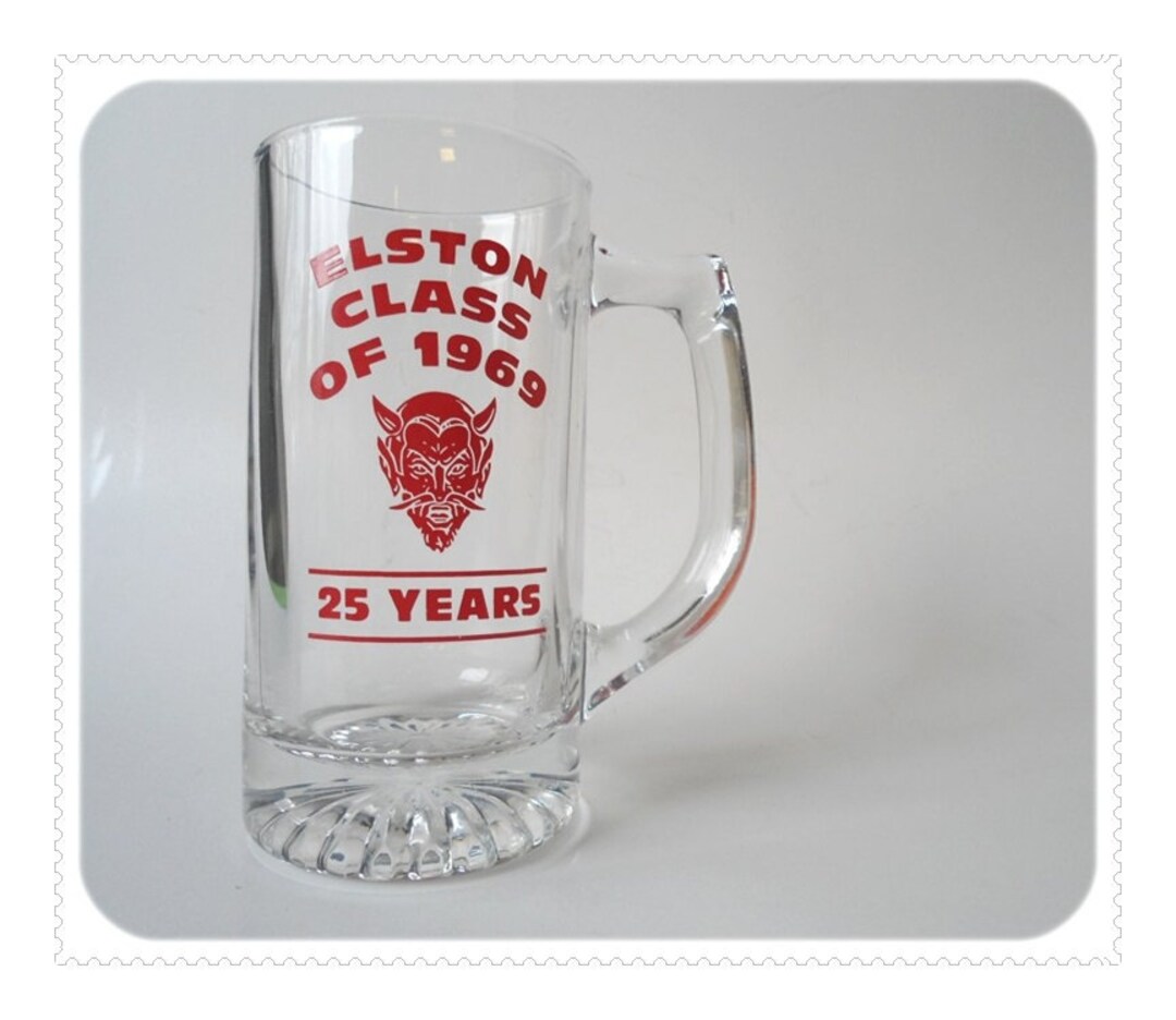 1969 Large Red Devil Beer Mug ELSTON Senior High School - Michigan City ...