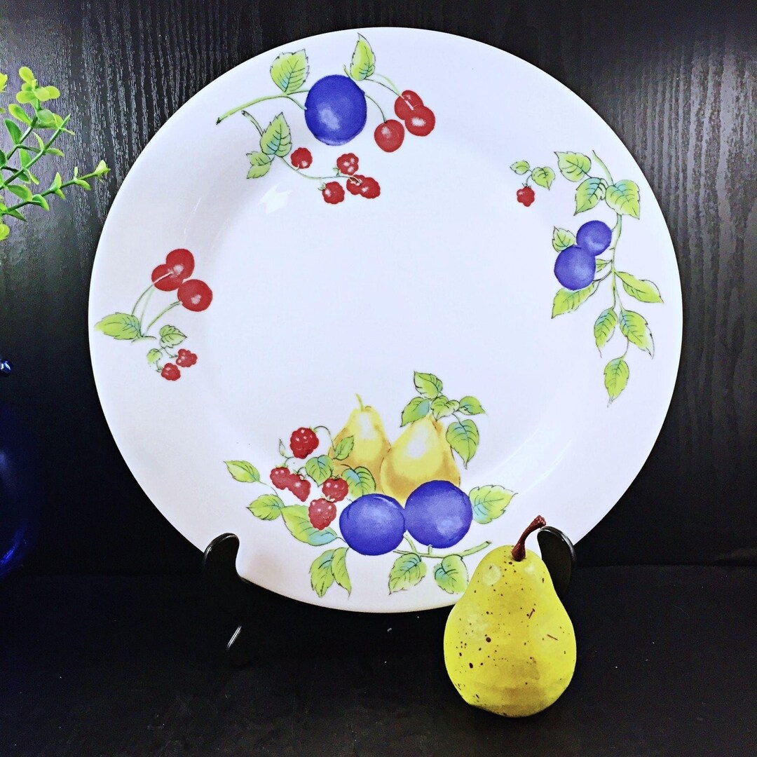 3 Martha Stewart Everyday DINNER Plates - 10.5" Fruits and Berries ...