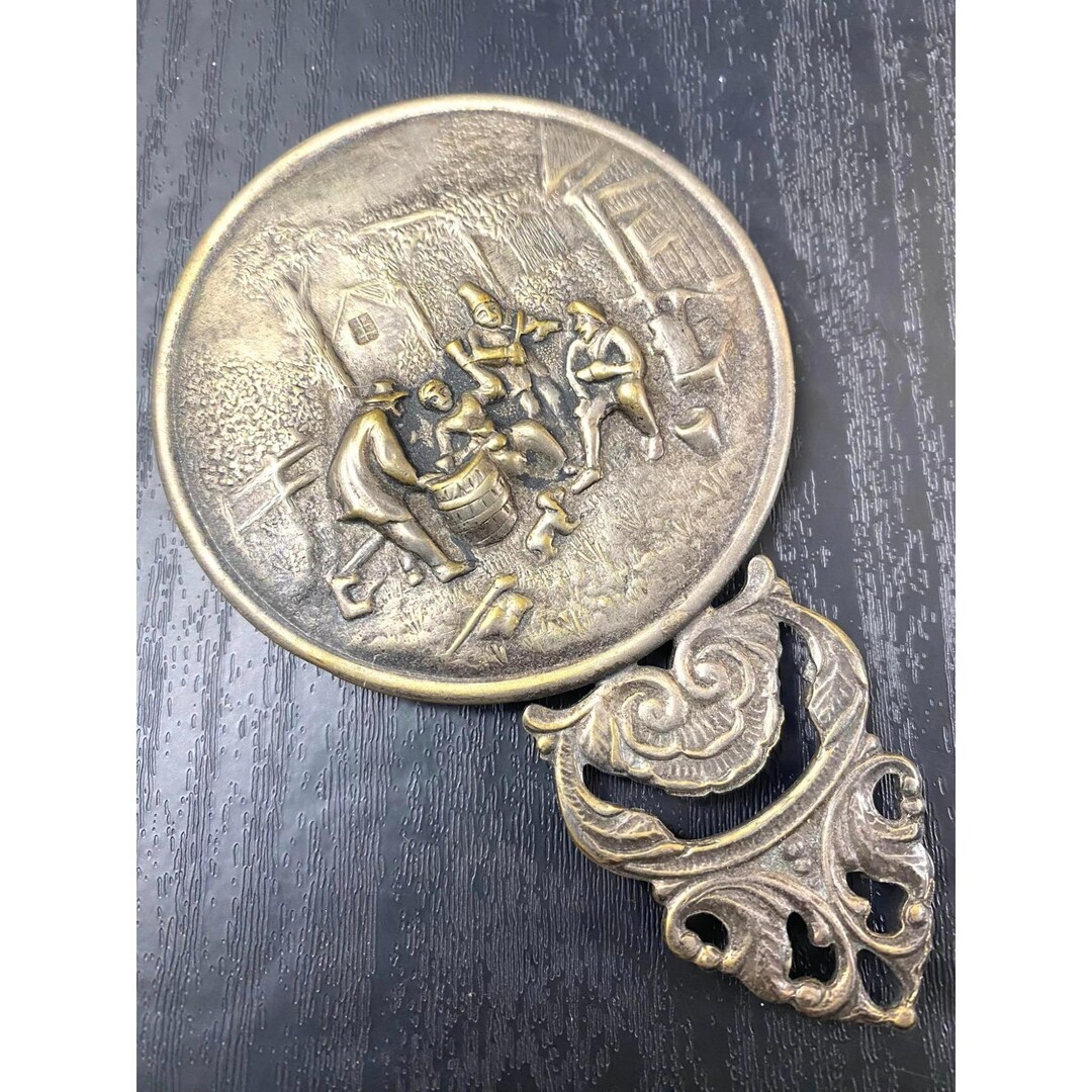 Vintage 1940s Repousse Hand Mirror Handheld Mirror With Ornate Handle ...