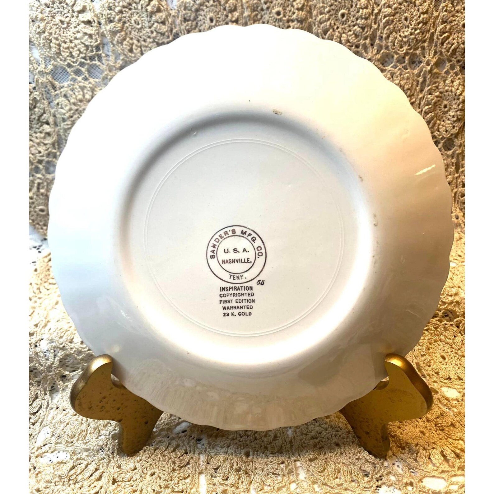 Vintage Sanders Mfg Co 23K Gold Trimmed Jesus Plate - Etsy