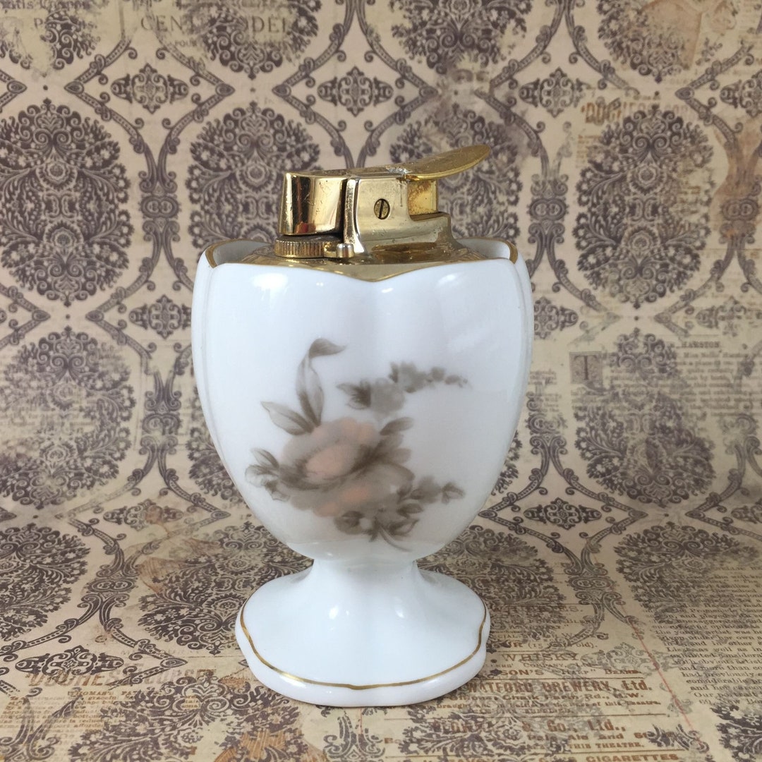 Rosenthal Germany Colonial Rose Ceramic Tabletop Lighter Ronson ...
