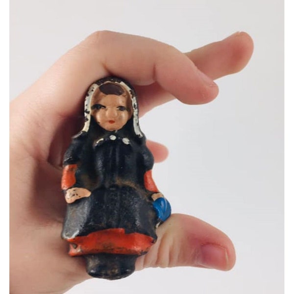 Vintage Cast Iron Amish Figurine - Etsy
