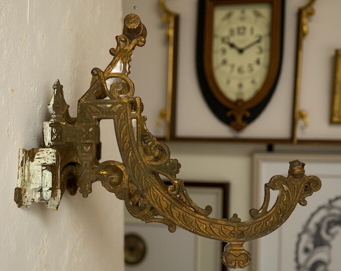 Antique Cast Iron Swing Arm Wall Bracket – Pat. June 7, 1881 – Ornate ...