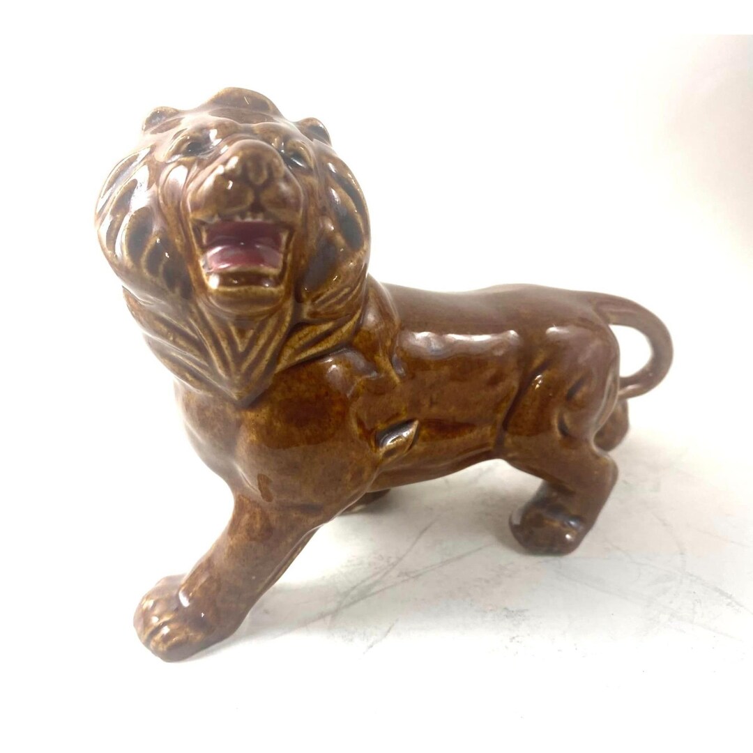Vintage Ceramic Lion Figurine From Japan Over 6 Inches Jungle Beast - Etsy