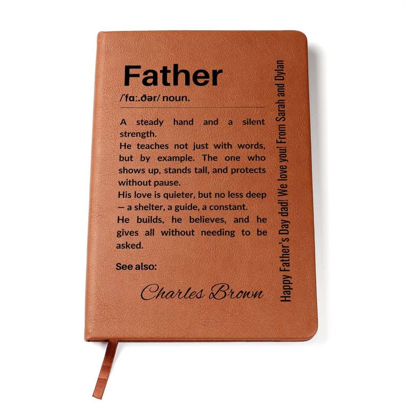Father Definition Journal, Father's Day Gift, Dad Leather Notebook ...