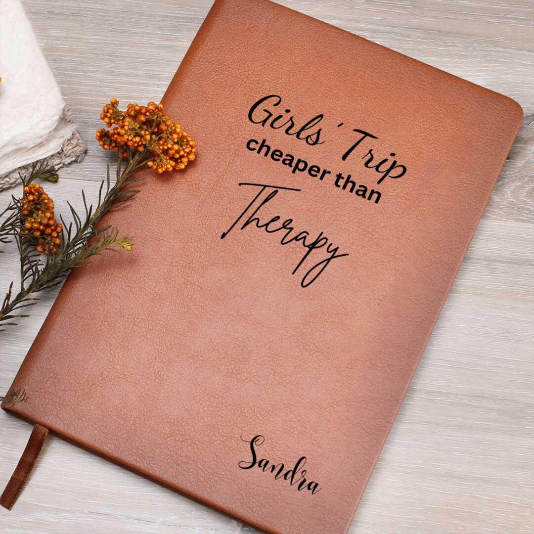 Personalized Travel Journal Engraved Leather Notebook Girls Trip Memory ...