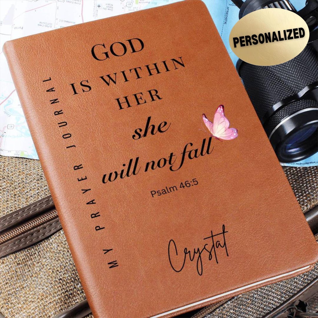 Personalized Christian Prayer Journal Engraved Leather Notebook Bible ...