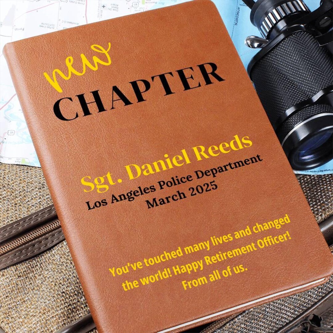 Police Retirement Gift, Custom Leather Journal, New Chapter Notebook ...