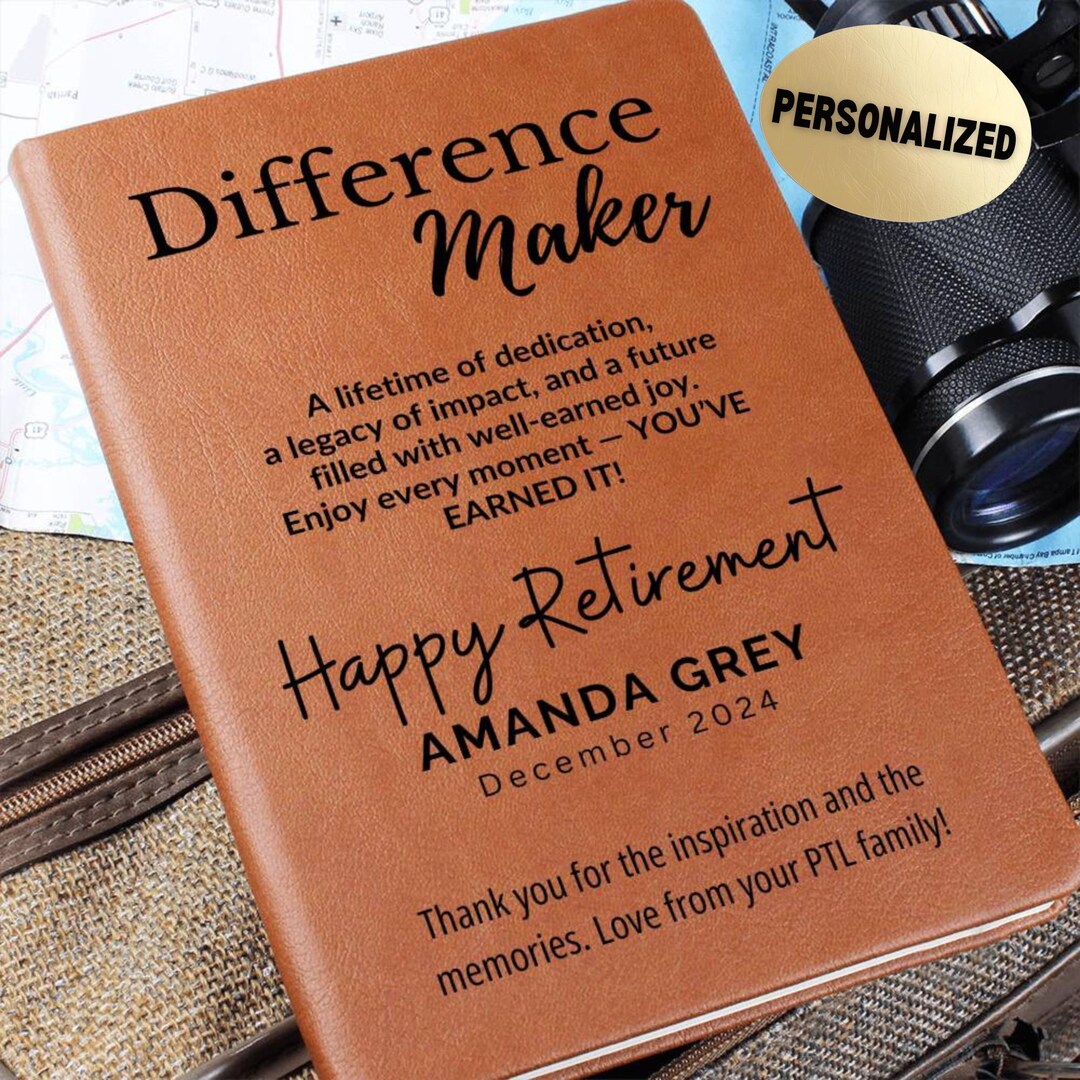 Personalized Retirement Journal Engraved Leather Notebook Gift for ...