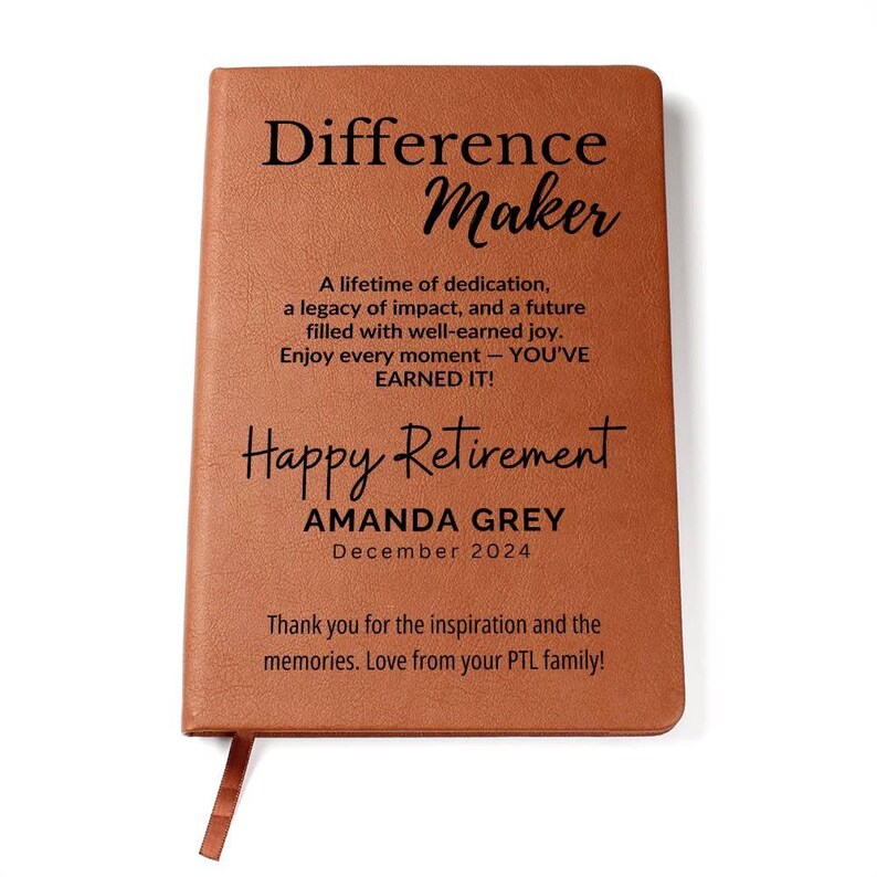 Personalized Retirement Journal Engraved Leather Notebook Gift for ...