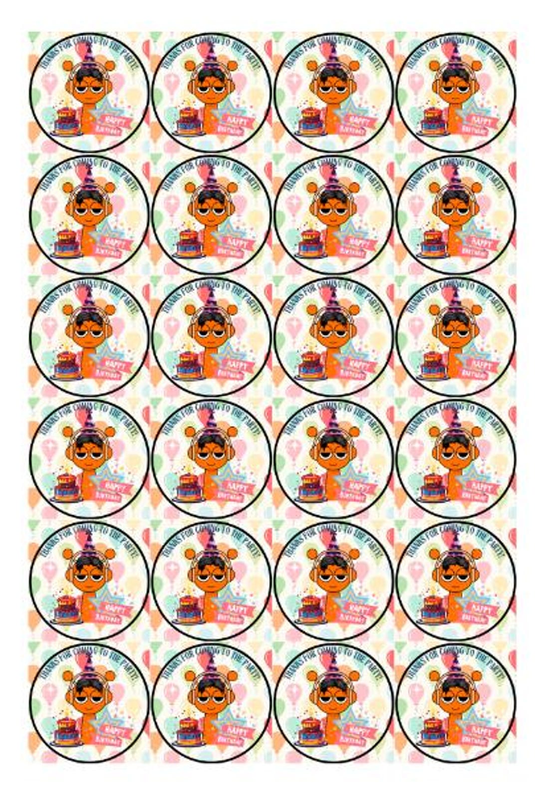 Sprunki Oren Birthday Stickers (PDF) - Etsy