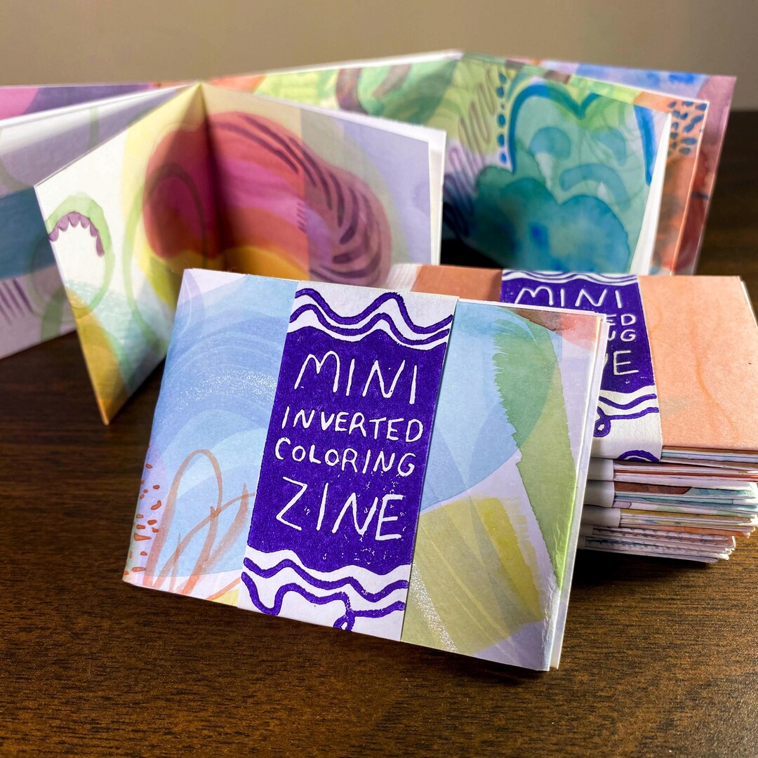 Mini Inverted Coloring Zine - Etsy