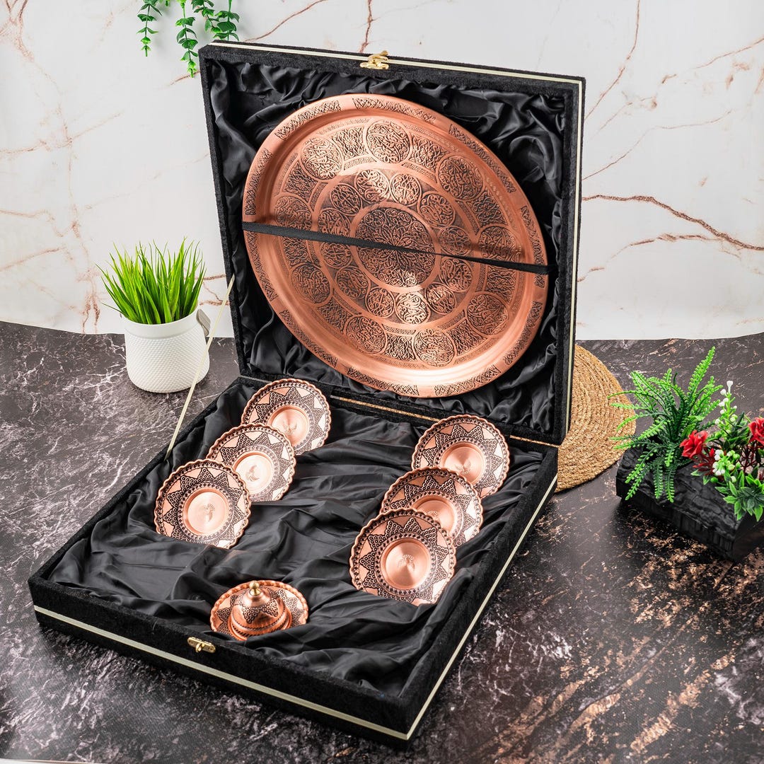 Turkish Tea Set Copper, Copper Tea Set,handmade Copper Tea Set ...