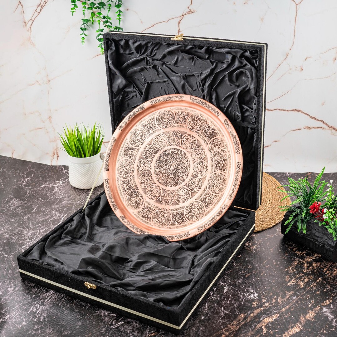 Turkish Handmade Copper Serving Tray,housewarming Gift,decorative ...