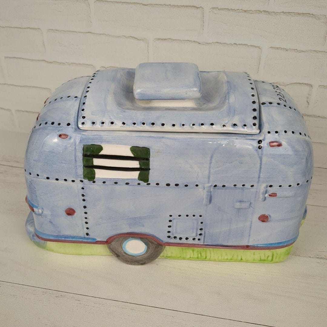 Vintage Camper Travel Trailer Cookie Jar, 1999 Corning Factory Store ...