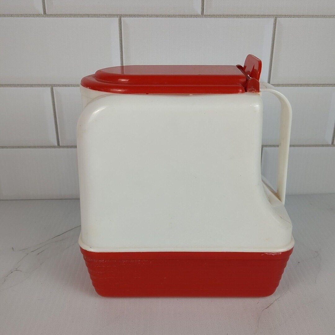 1950s Lustro Ware Pitcher Red White Plastic Made in USA Retro Kitchen ...