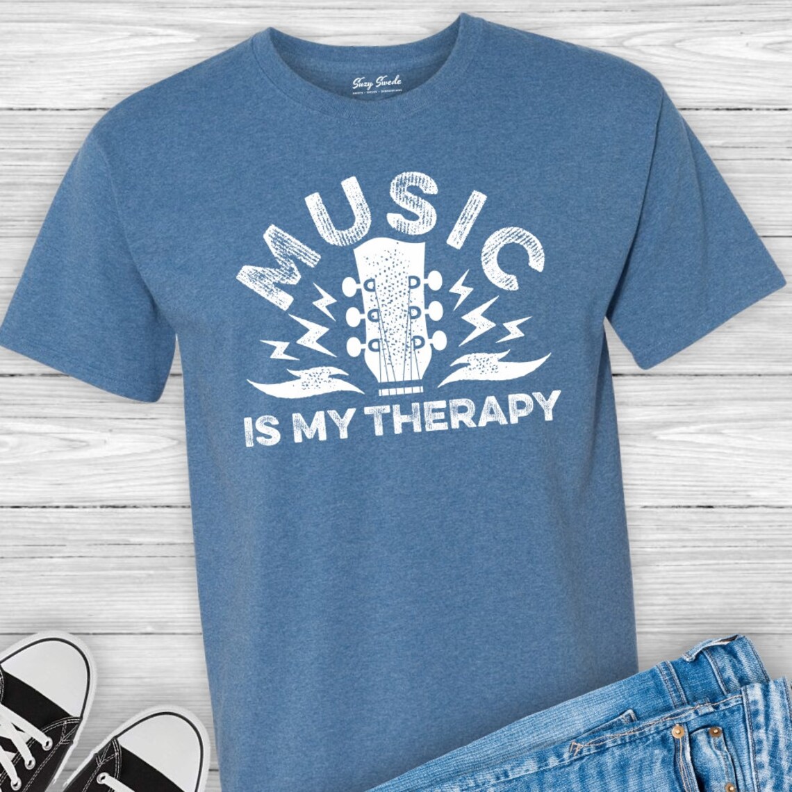 Music is My Therapy Music T-shirt Guitar Shirt Music - Etsy