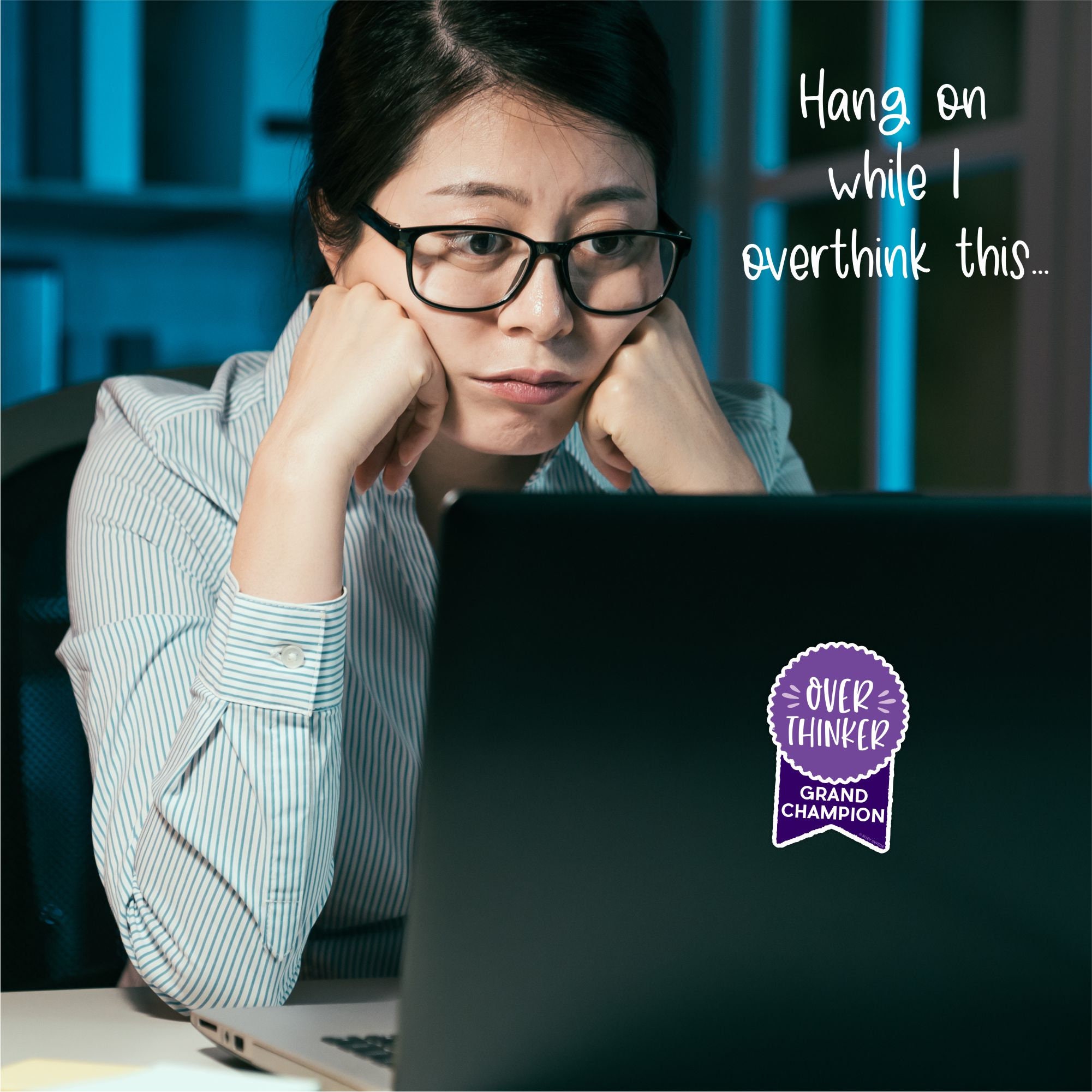 Grand Champion Overthinker Laptop Sticker Decals Snarky - Etsy