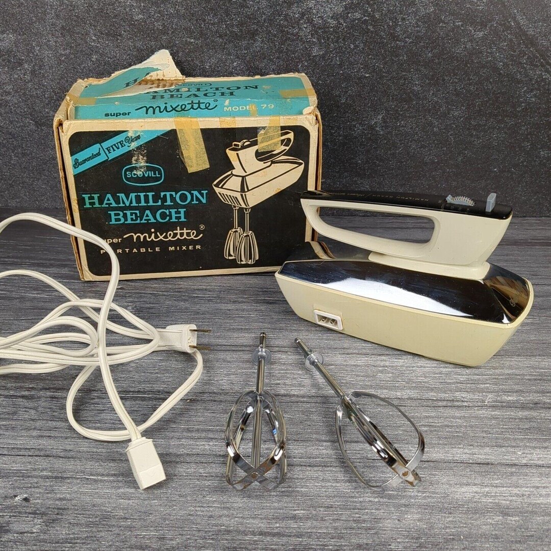 Vintage Super Mixette Hand Mixer Hamilton Beach 79 Chrome Silver MCM ...