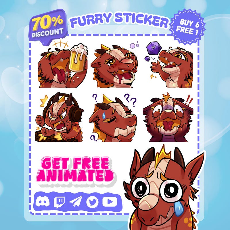 Furry Stickers - Etsy