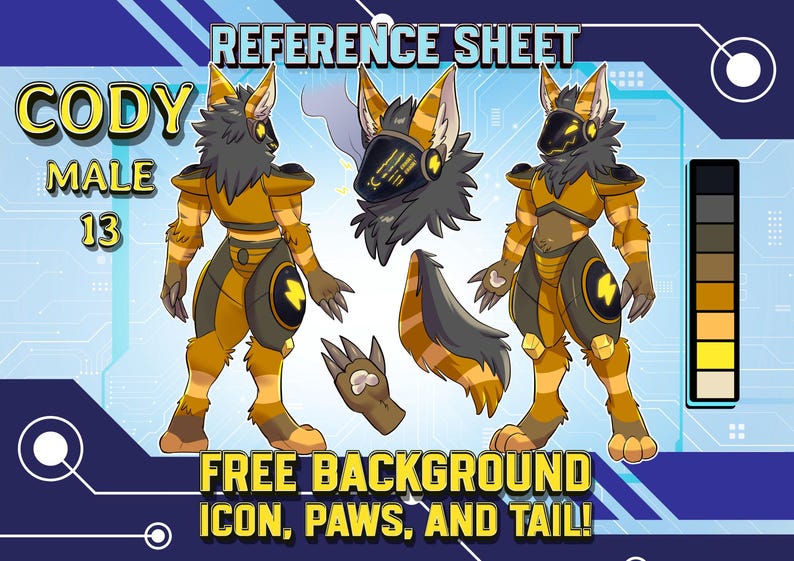 Furry Reference Sheet Commission: Custom Fursona Anthropomorphic ...