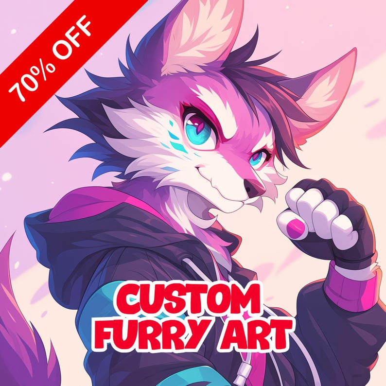 Custom Drawing Anime Character Furry Commission, Fursona, Anthro, Furry ...